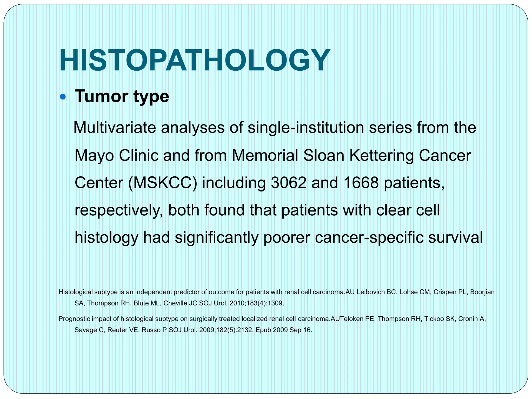 Renal Cell Carcinoma Risk Stratification | PPTX