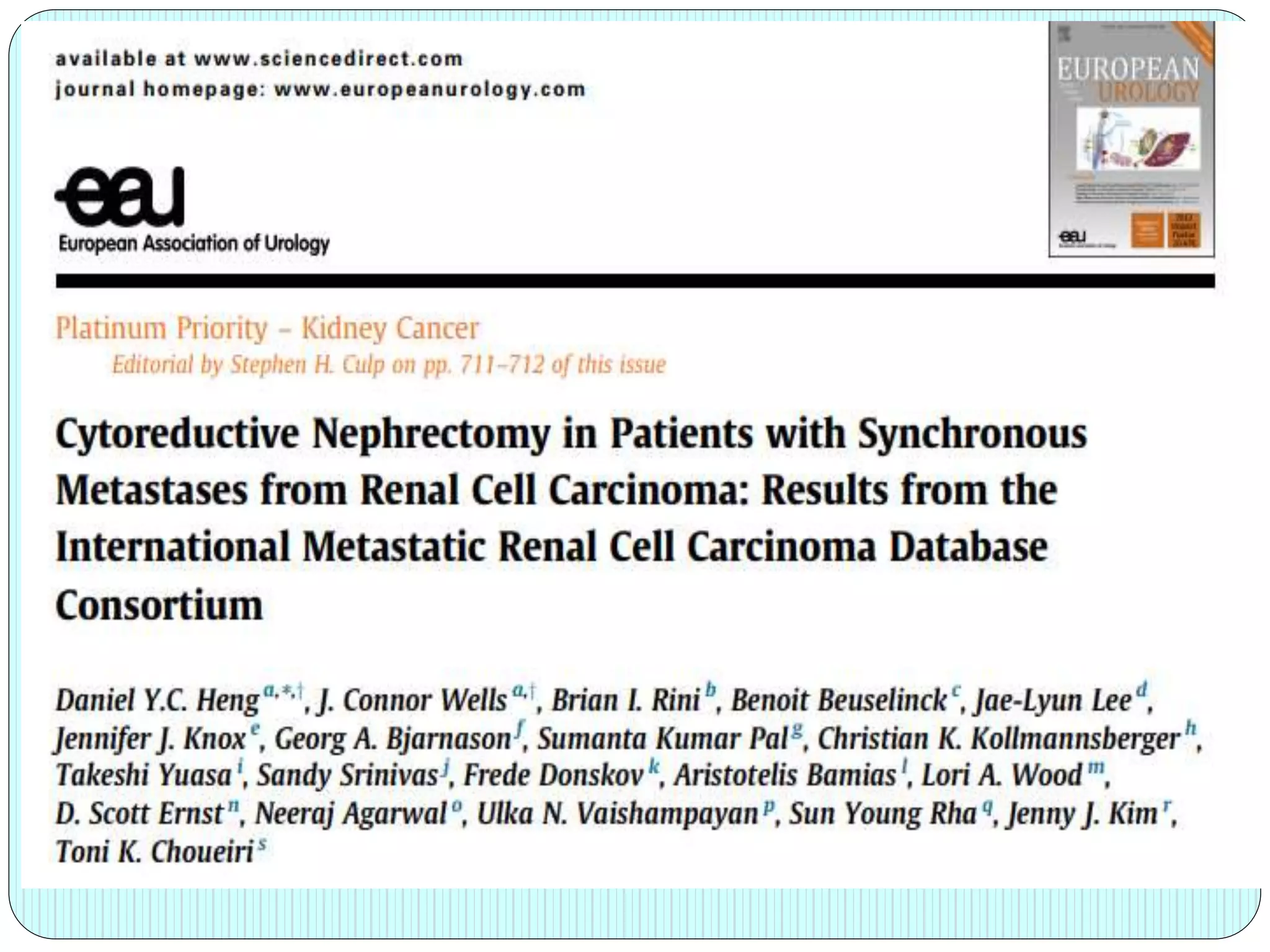 Renal Cell Carcinoma Risk Stratification | PPTX