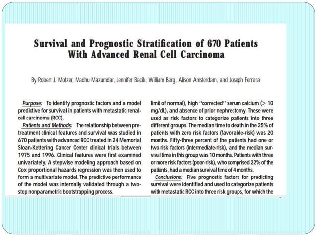 Renal Cell Carcinoma Risk Stratification | PPTX