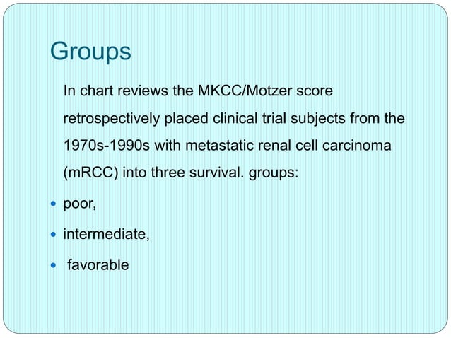 Renal Cell Carcinoma Risk Stratification | PPT | Free Download