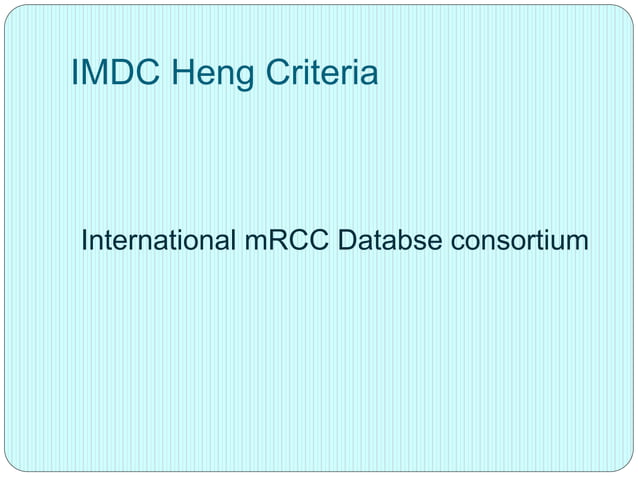 Renal Cell Carcinoma Risk Stratification | PPTX