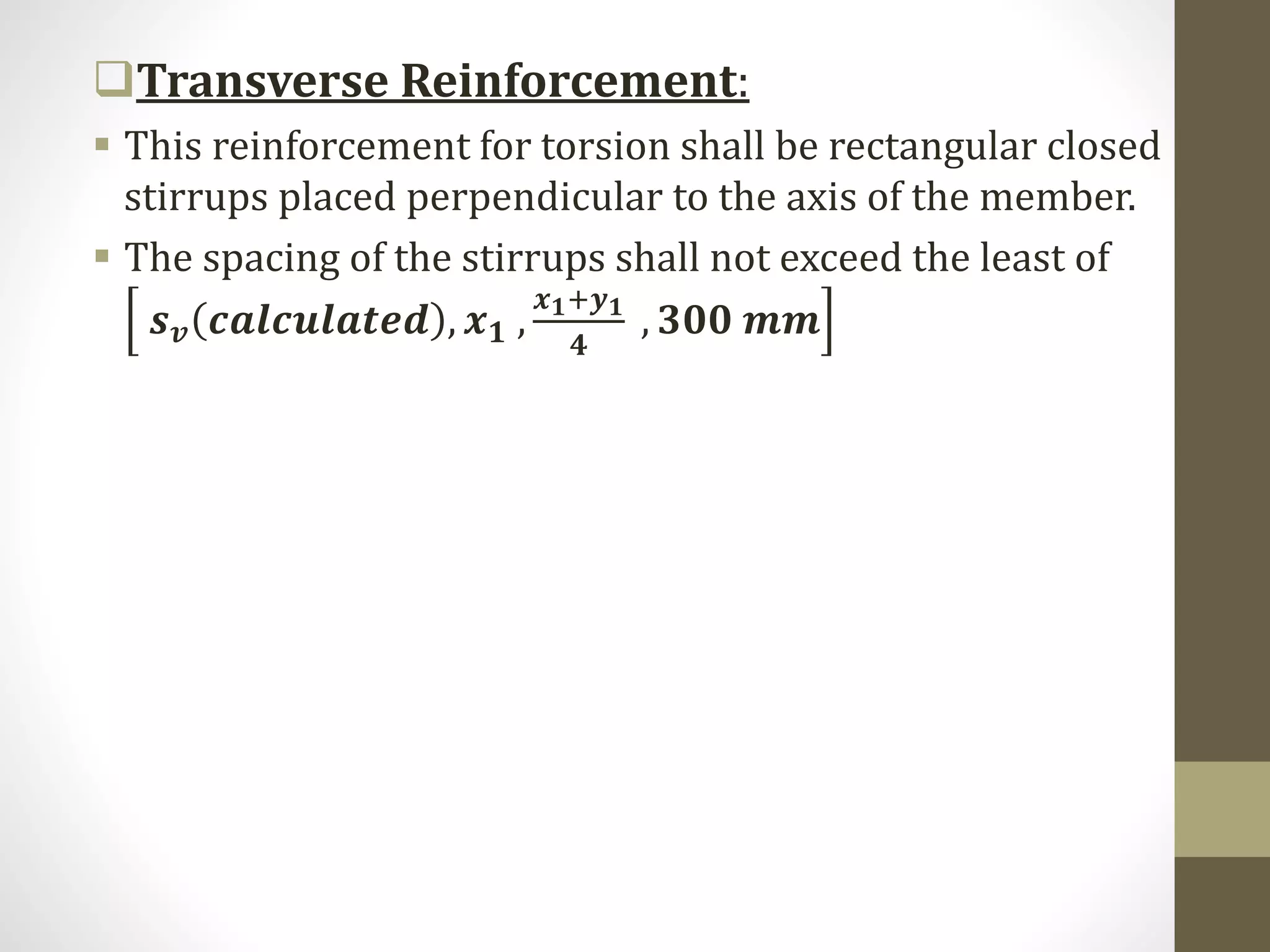 Design of torsion reinforcement | PDF