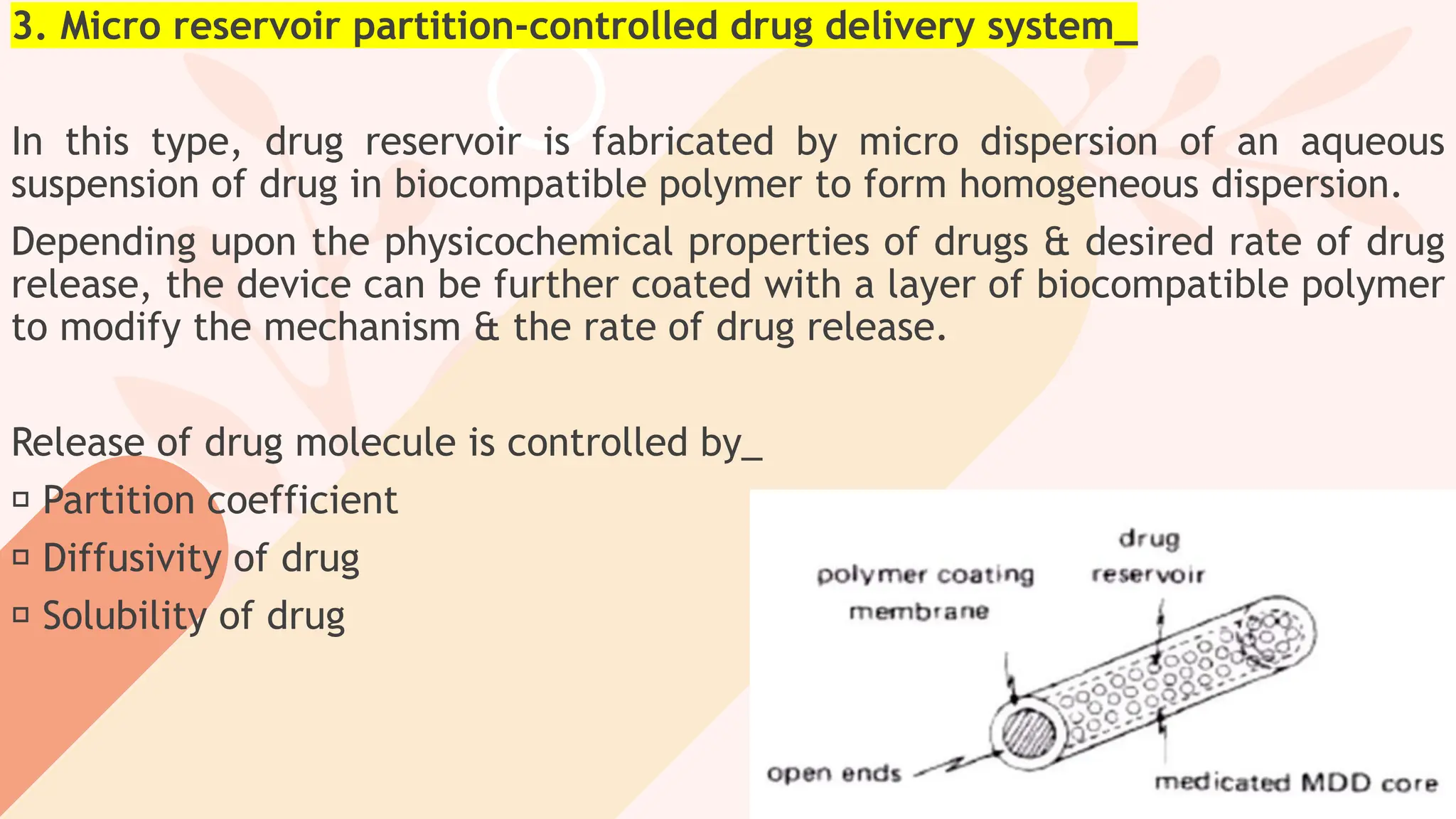Rate Controlled Drug Delivery System: Principle, Fundamentals, Types | PDF