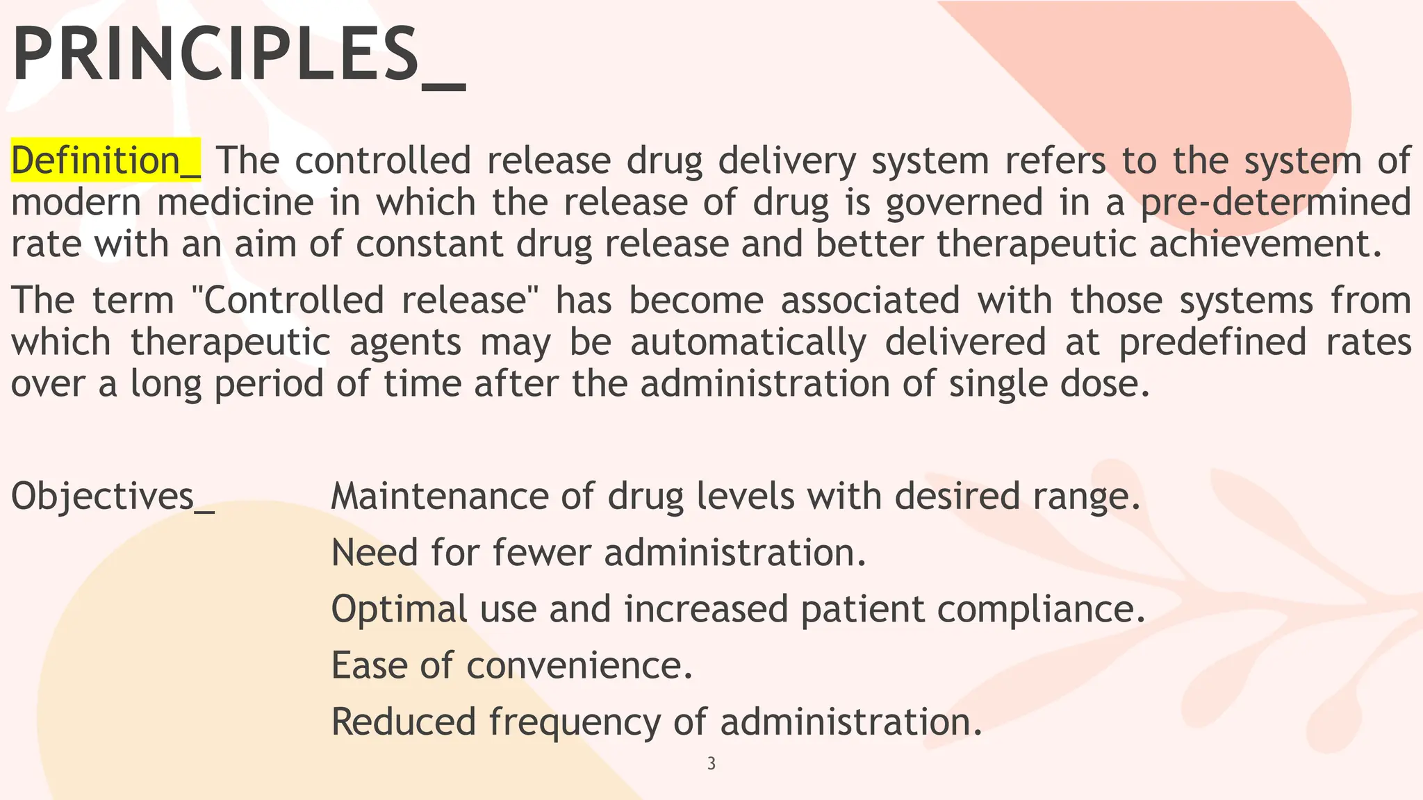 Rate Controlled Drug Delivery System: Principle, Fundamentals, Types | PDF