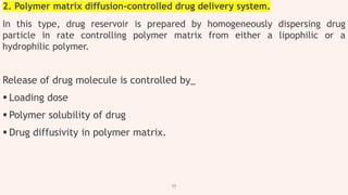 Rate Controlled Drug Delivery System: Principle, Fundamentals, Types | PDF