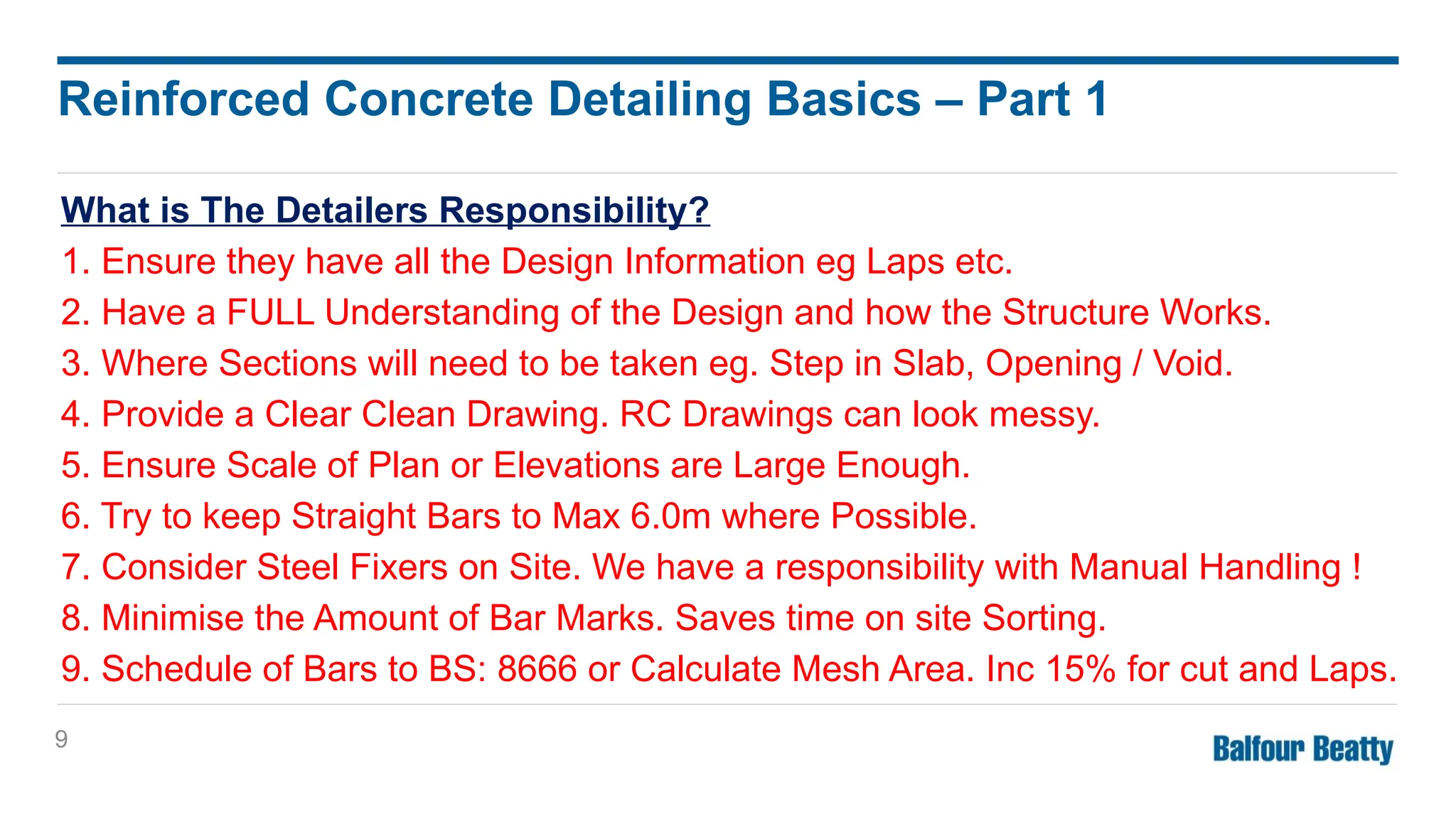 Reinforced Concrete Detailing Basics knowledge | PPT