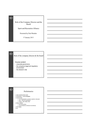 Board Skills for Sport – the role of the company director and the board ...