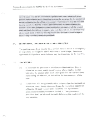 RCDSO By-Law Treasurer Removal | PDF