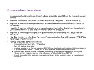 RCEM guidance on Rape/sexual assault care in ED & the HIV testing in ED ...