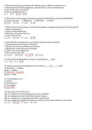 F3 HISTORY History Revision (Second World War to Cold War)الحرب ...