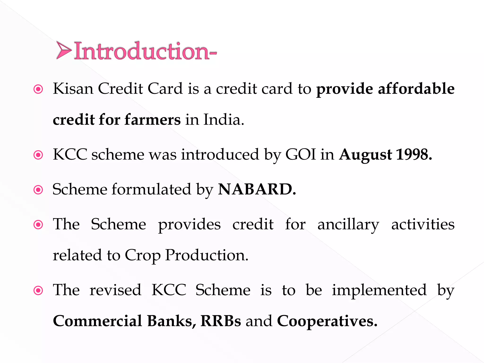KISAN CREDIT CARD | PPTX