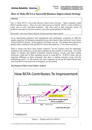 RCFA Success of Root Cause Failure Analysis | PDF