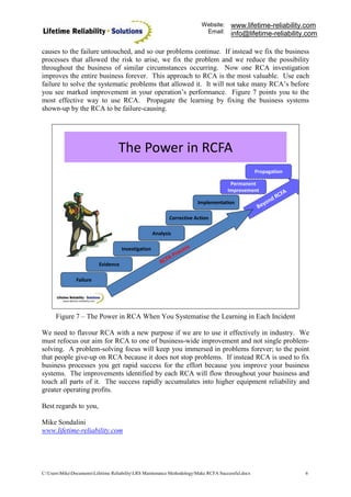 RCFA Success of Root Cause Failure Analysis | PDF
