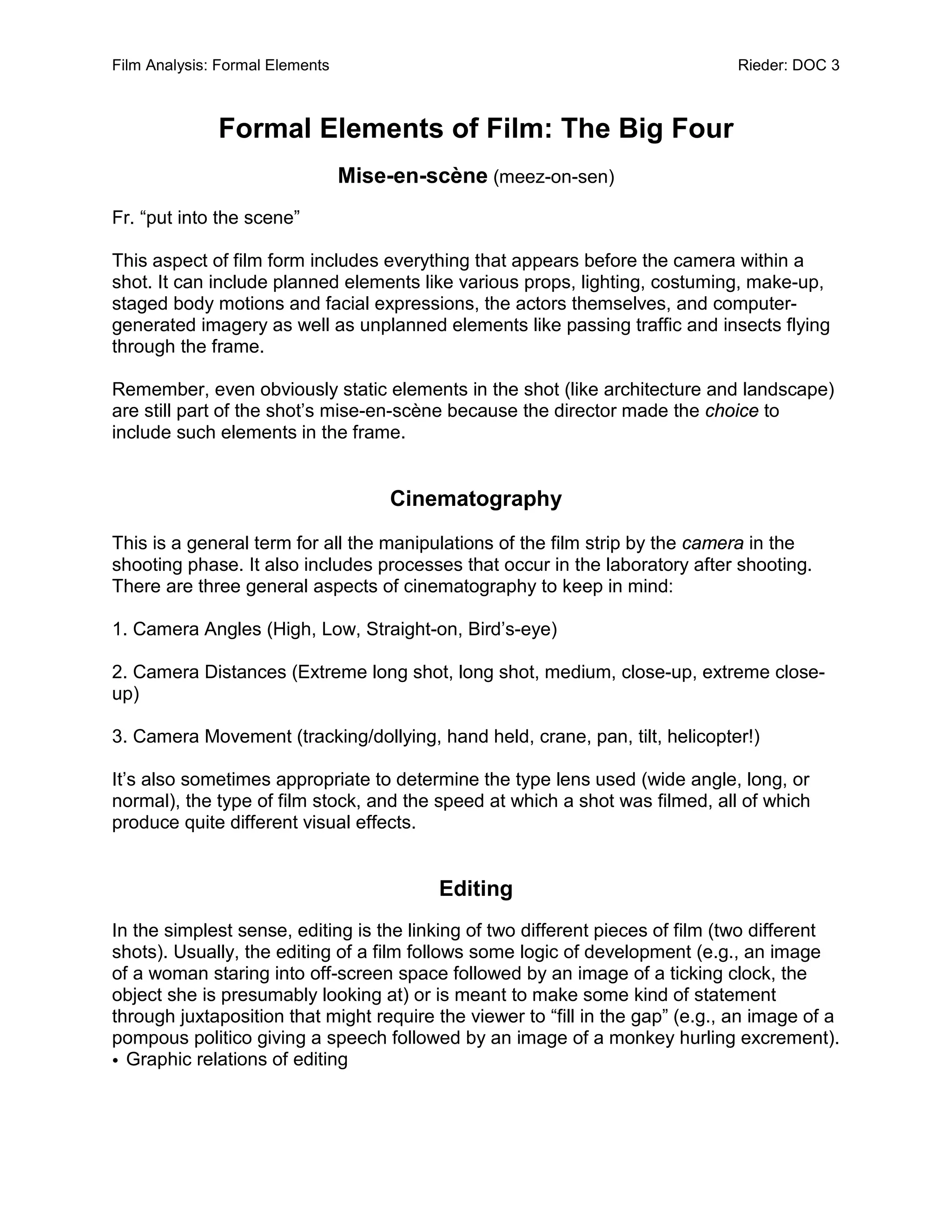 Film HandOut | PDF