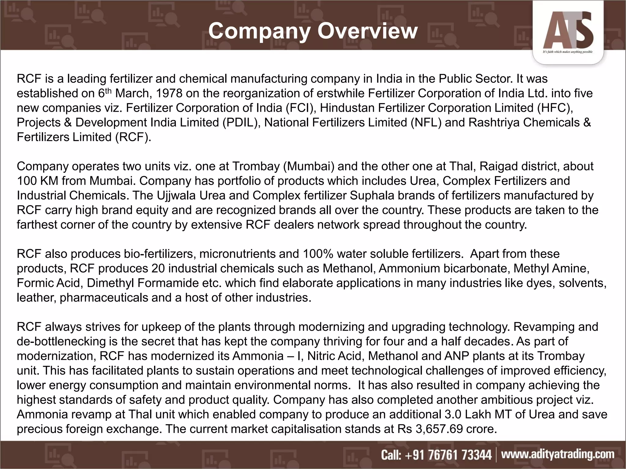 ATS Company Reports: Rcf ltd. | PDF