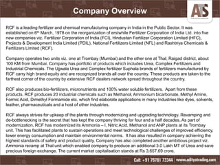 ATS Company Reports: Rcf ltd. | PDF