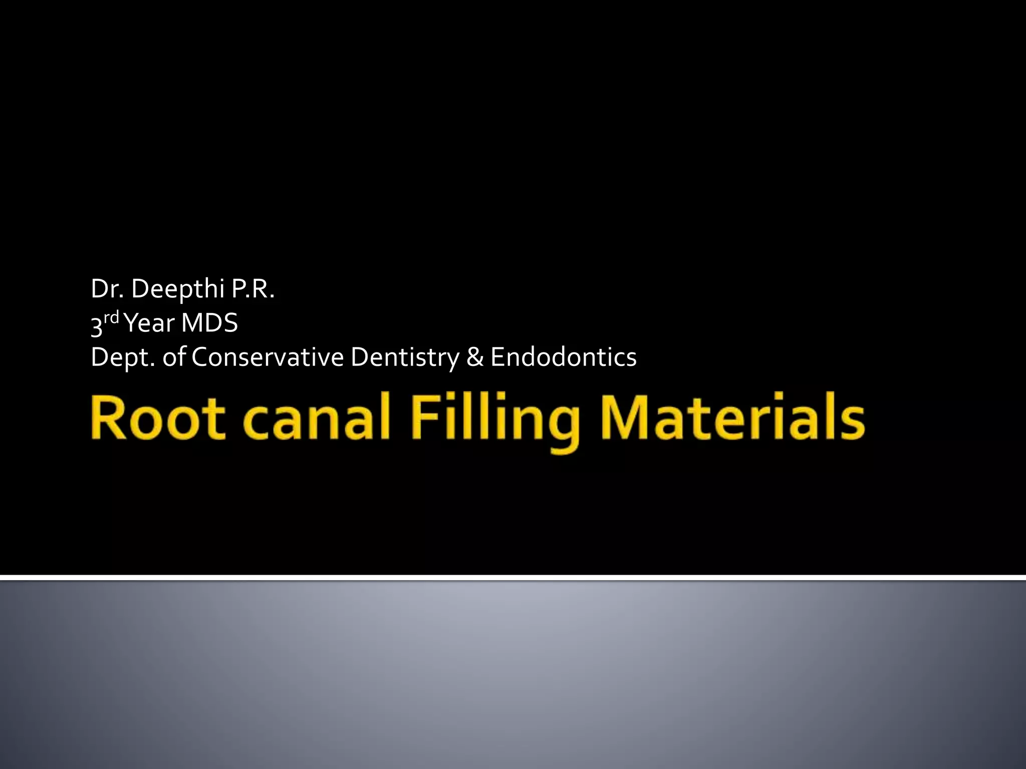Root Canal Filing Materials | PPTX | Dental Health | Diseases and ...