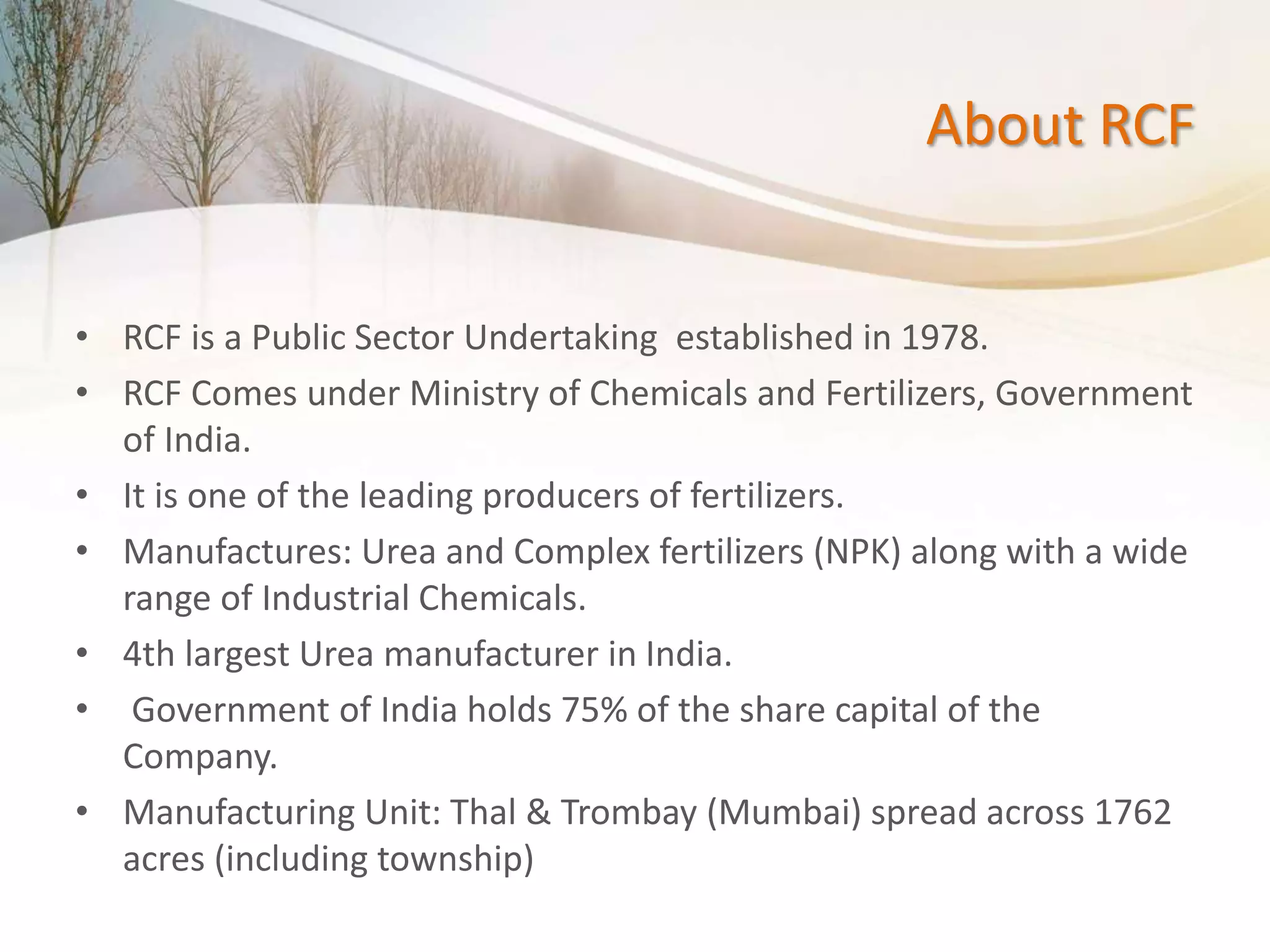 Rural Marketing on rashtriya Chemical Fertilizers | PPTX