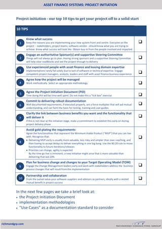 Asset Finance Systems: Project Initiation "101" | PDF