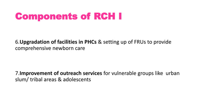RCH -reproductive and child health. | PPTX | Pregnancy | Reproductive ...