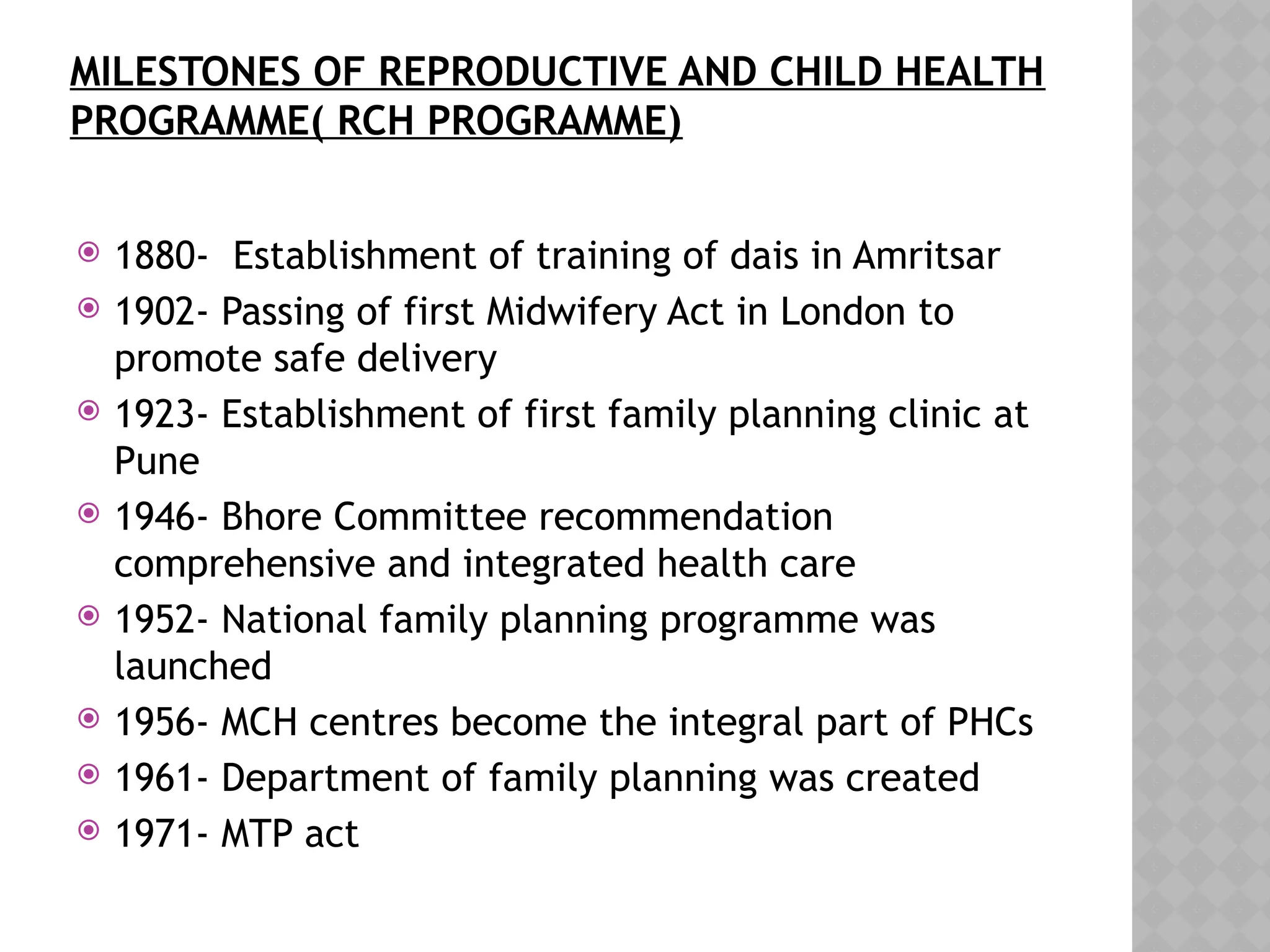 Reproductive and child health programme phase I AND II | PPTX
