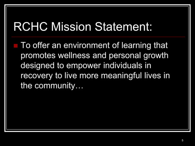 RCHC strategy session | PPT
