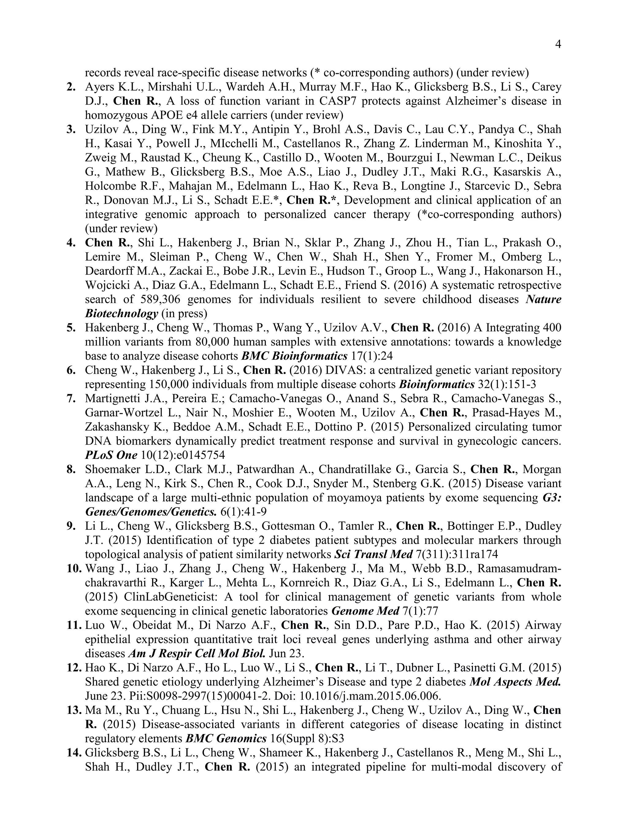 CV of Rong Chen | PDF