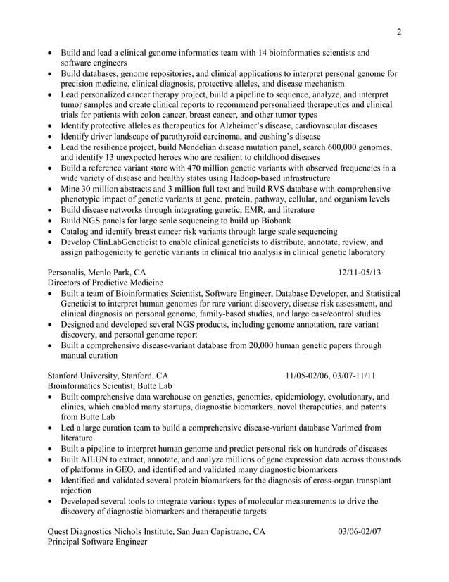 CV of Rong Chen | PDF