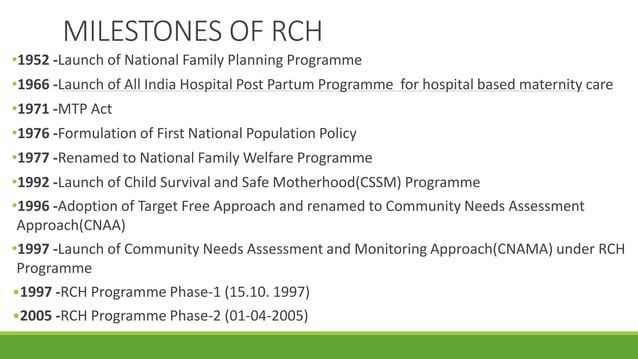 Rch ppt | PPTX | Pregnancy | Reproductive Health