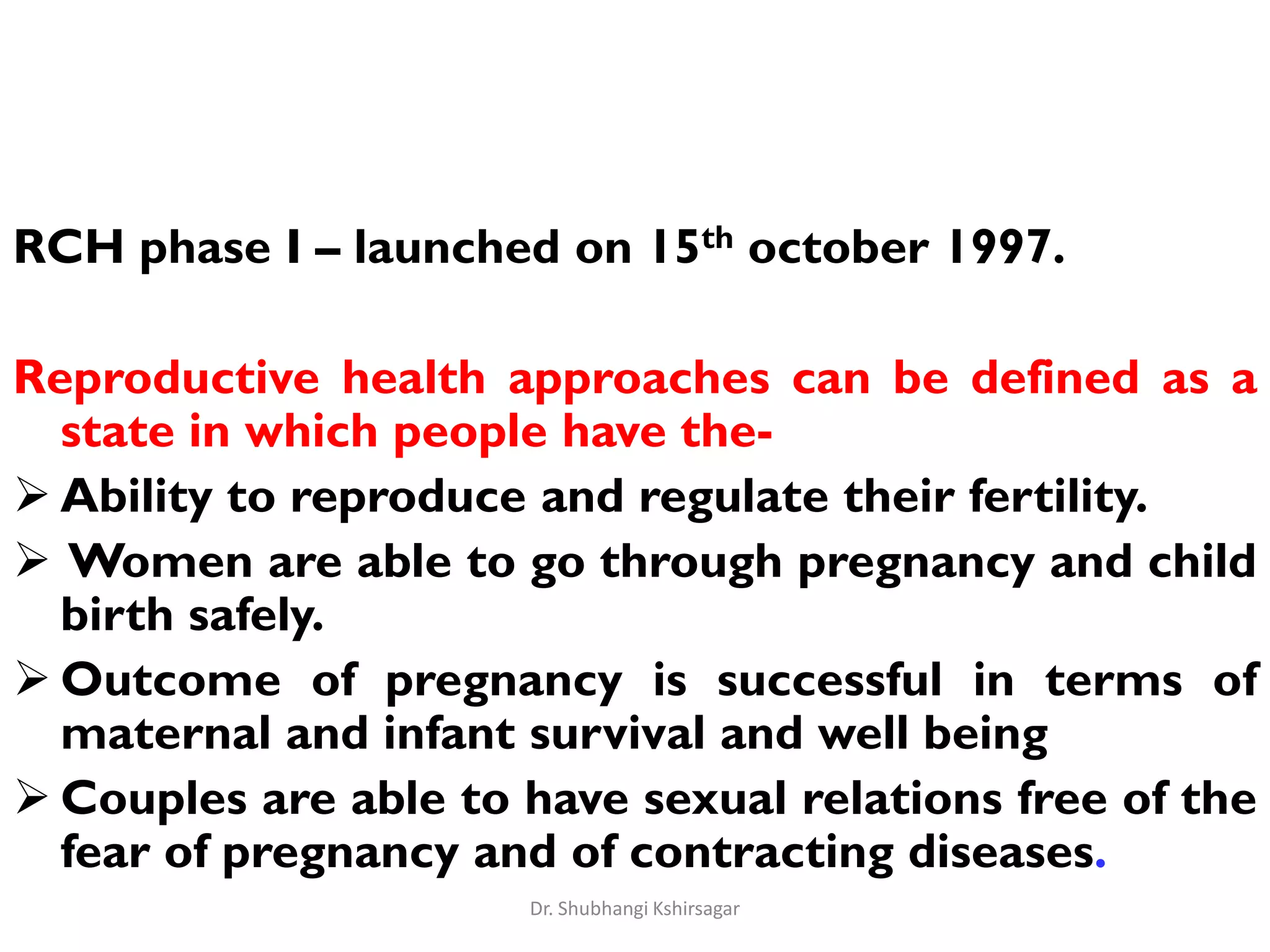 Reproductive and Child Health Programme | PDF
