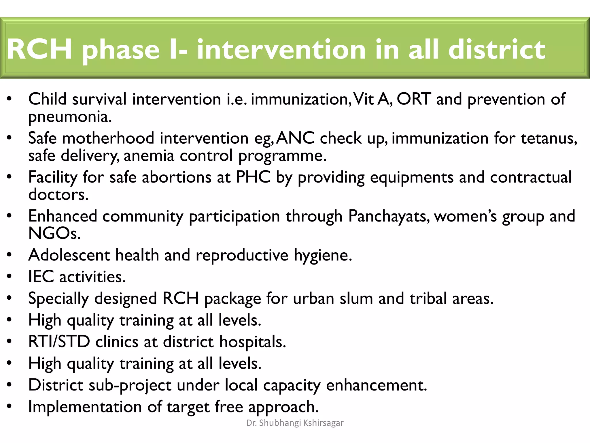 Reproductive and Child Health Programme | PDF