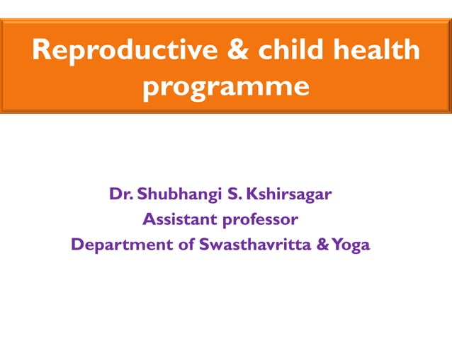 Reproductive and Child Health Programme | PDF
