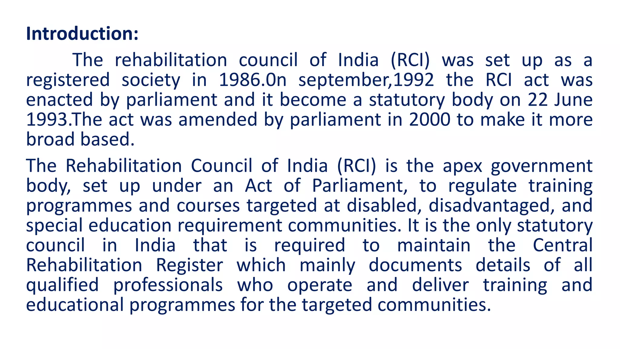 Rci act 1992 | PPTX