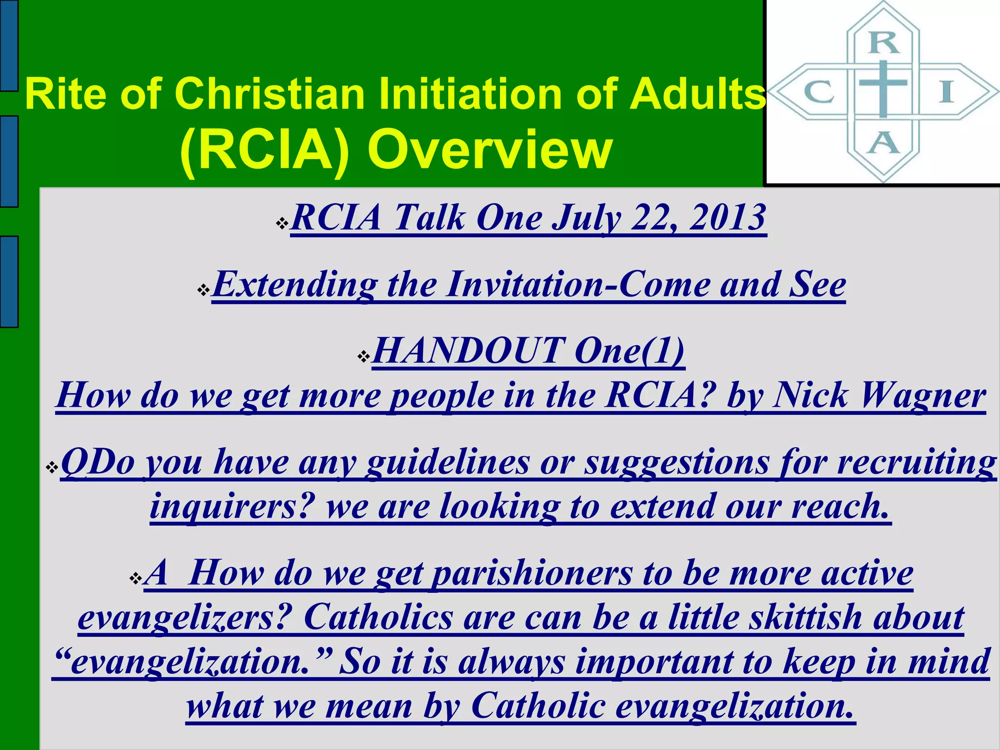 RCIA overview | PPTX