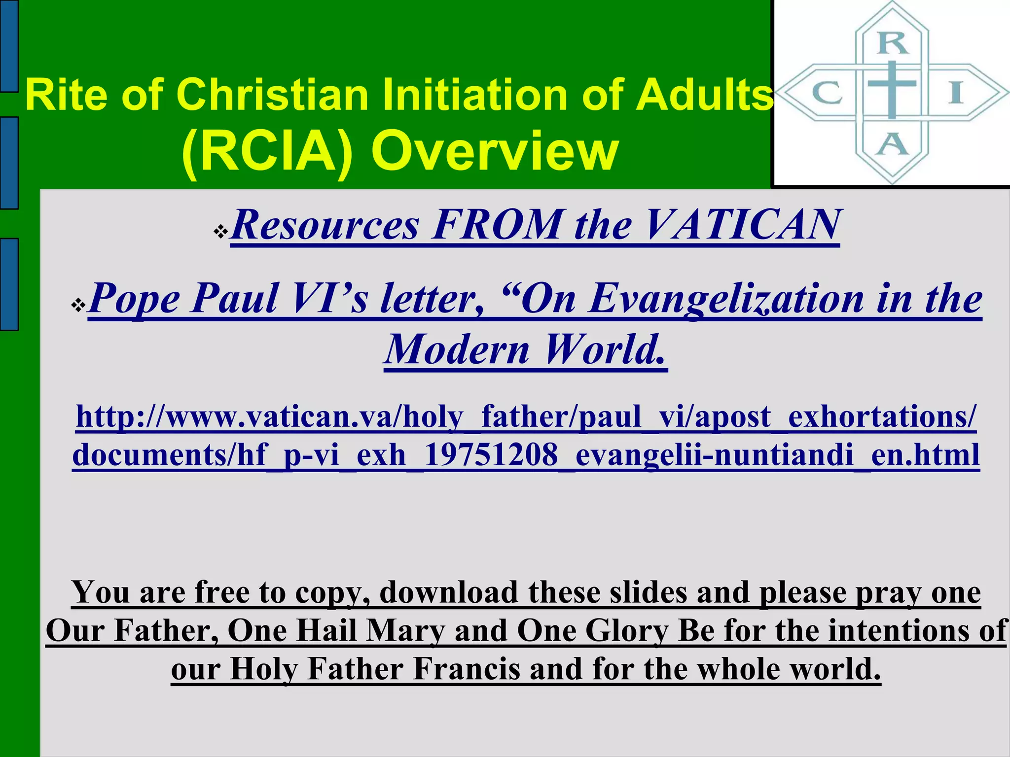 RCIA overview | PPTX