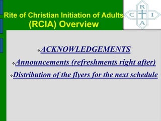 RCIA overview | PPTX