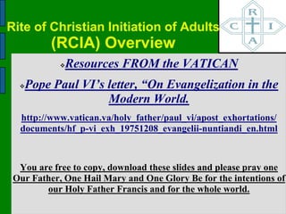 RCIA overview | PPTX