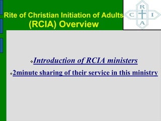 RCIA overview | PPTX