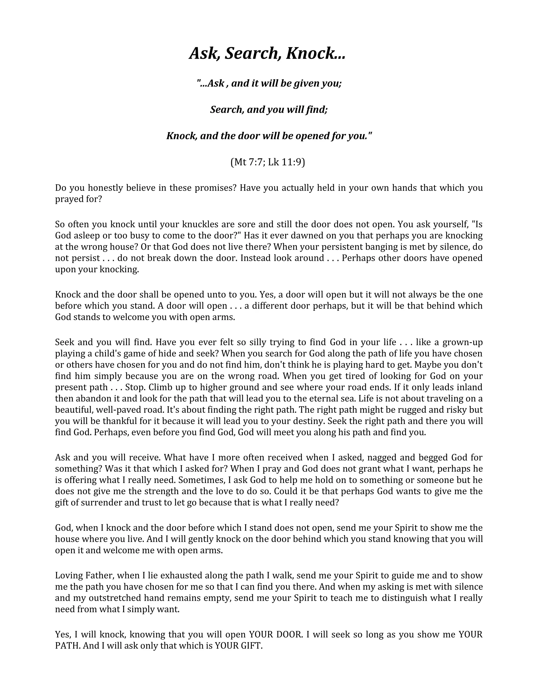 Rcia reflection retreat | DOCX