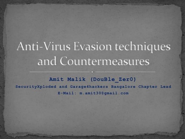 Anti-Virus Evasion techniques and Countermeasures | PDF