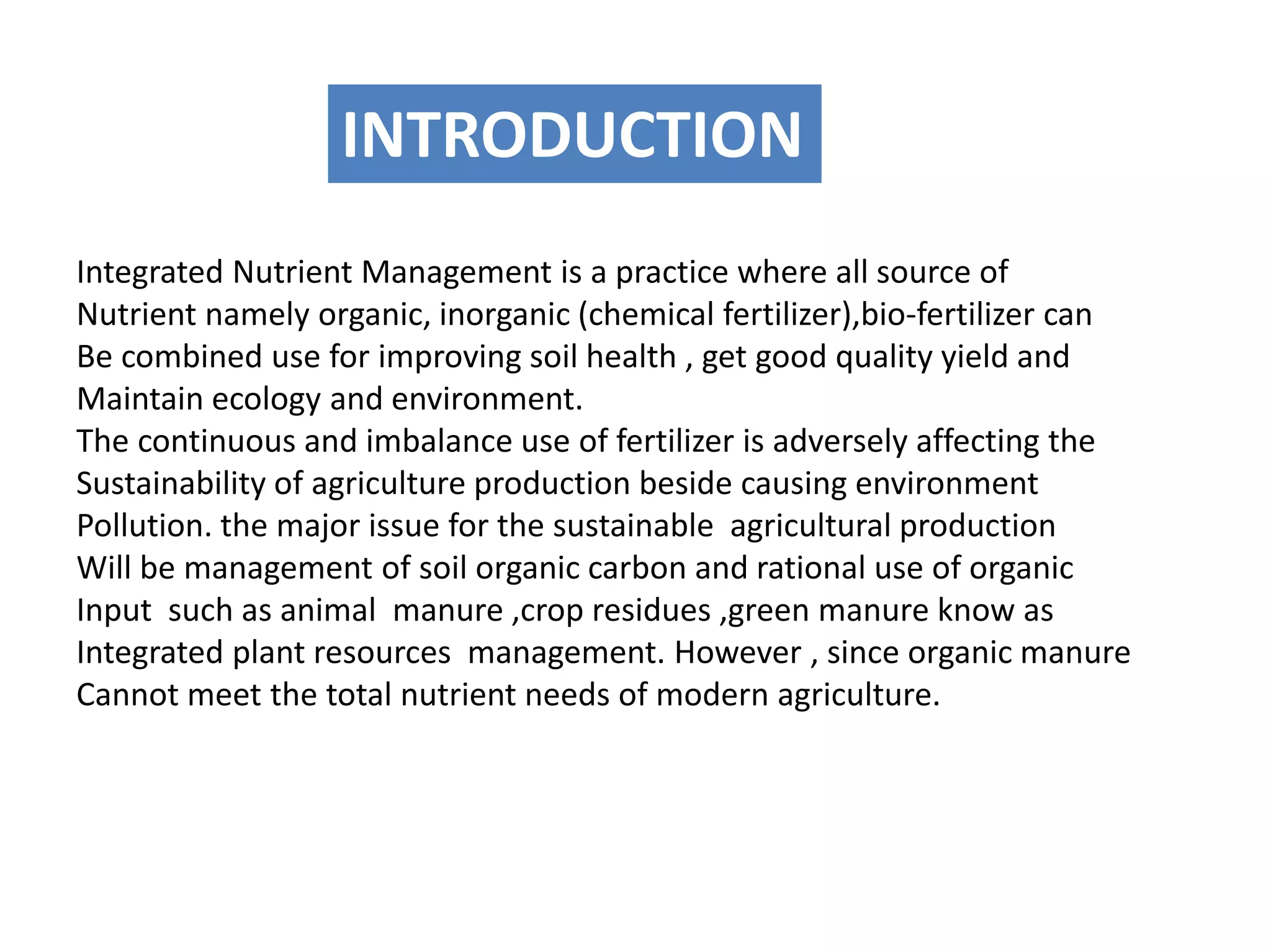 Integrated Nutrient Management in Cole Crops | PPTX