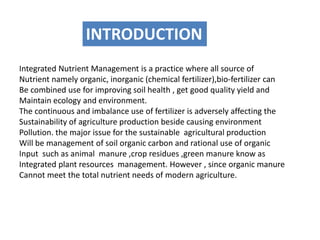 Integrated Nutrient Management in Cole Crops | PPTX