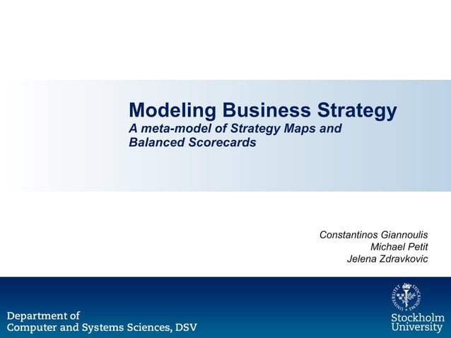Modeling Business Strategy: A meta-model of Strategy Maps and Balance ...