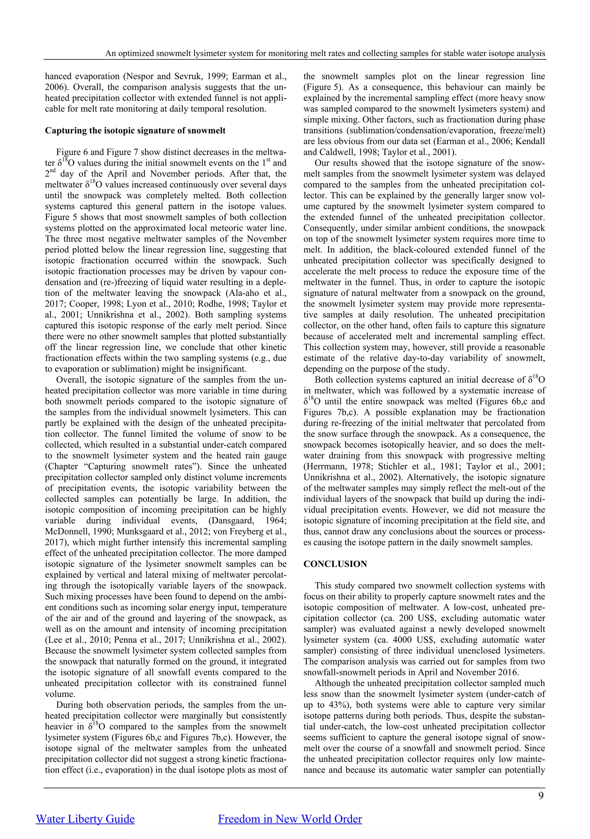 An optimized snowmelt lysimeter system for monitoring melt rates and ...