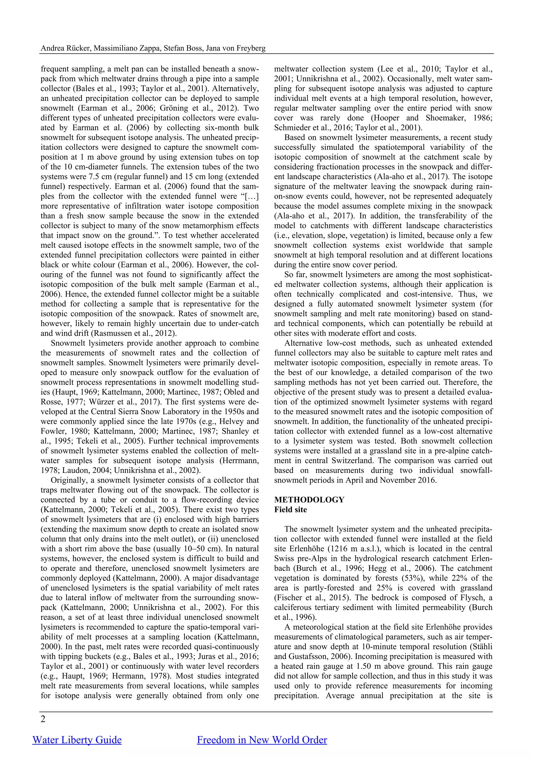 An optimized snowmelt lysimeter system for monitoring melt rates and ...