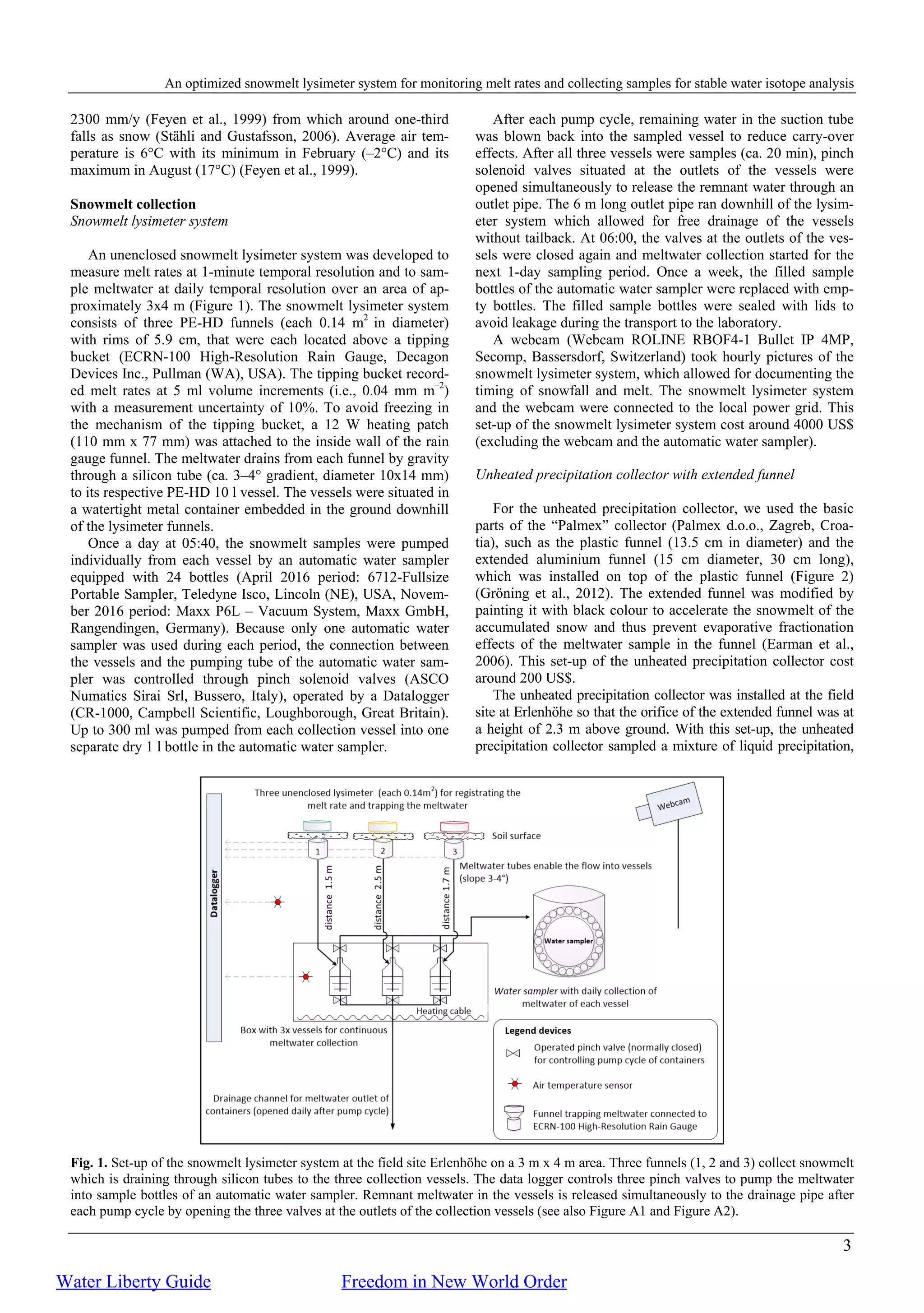 An optimized snowmelt lysimeter system for monitoring melt rates and ...