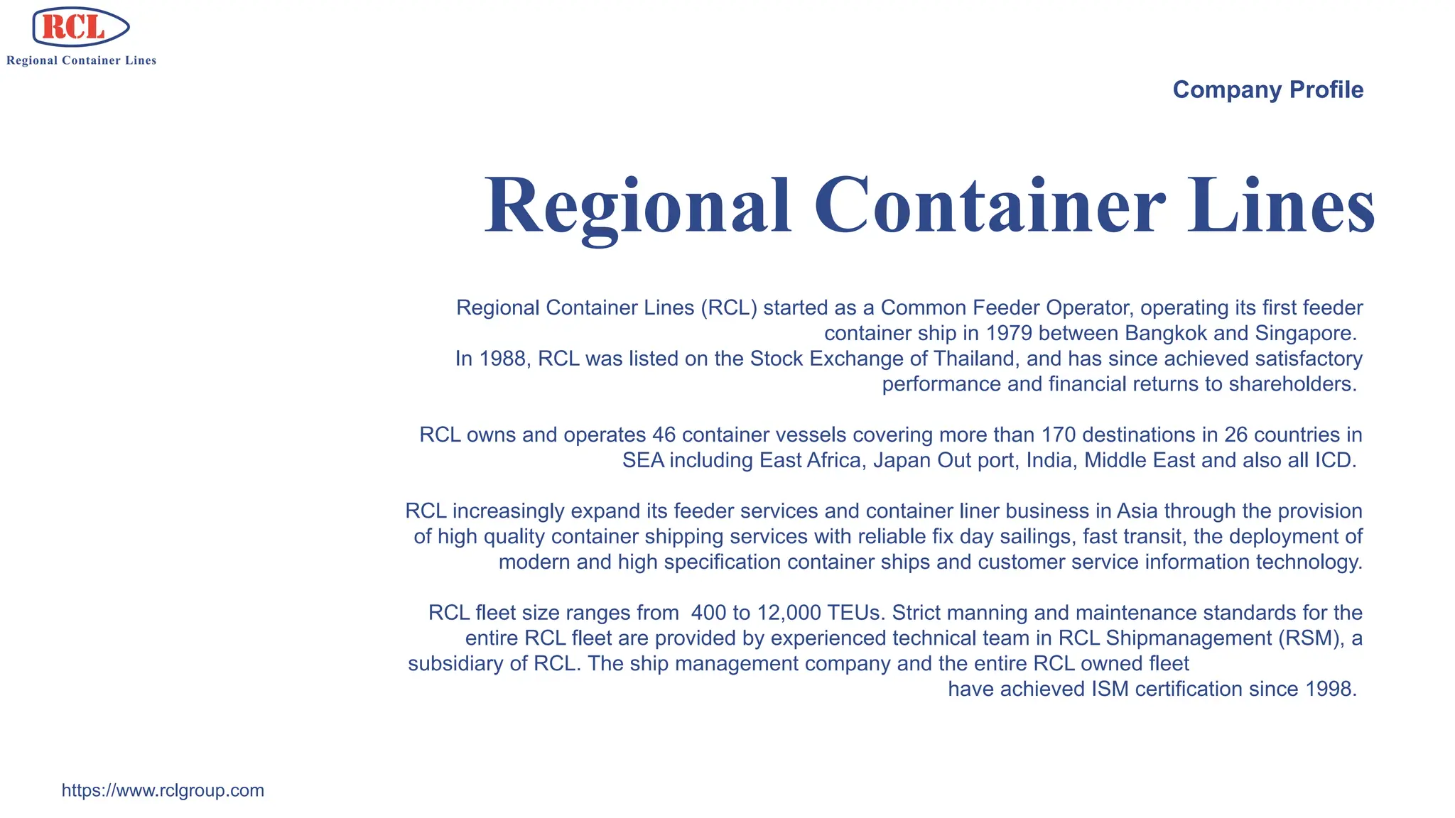 RCL Company Profile 2025 ekspor and import indonesia to wolrd | PPTX