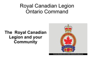 Facts about RCL Ontario Command | PPT