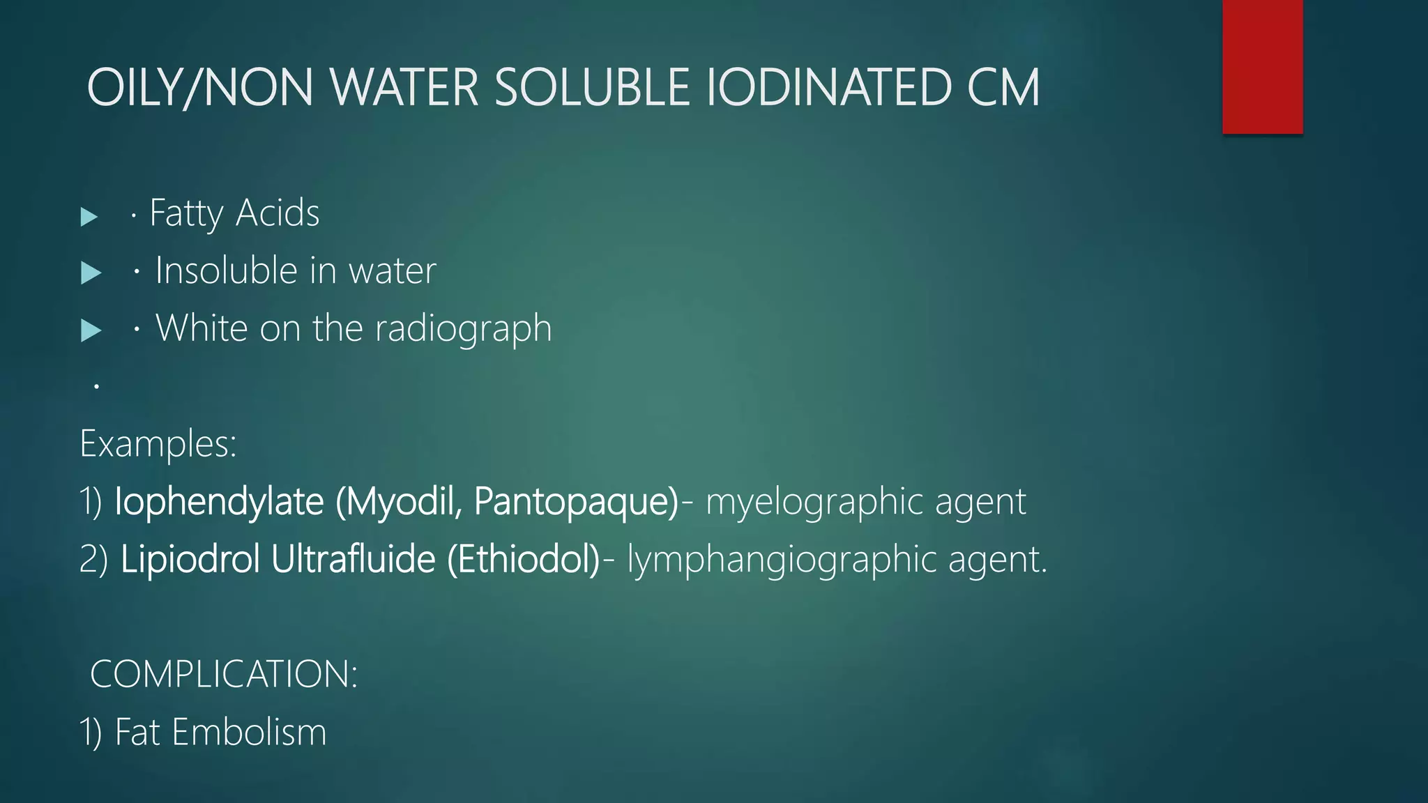 Radiographic contrast media (urology) | PPTX