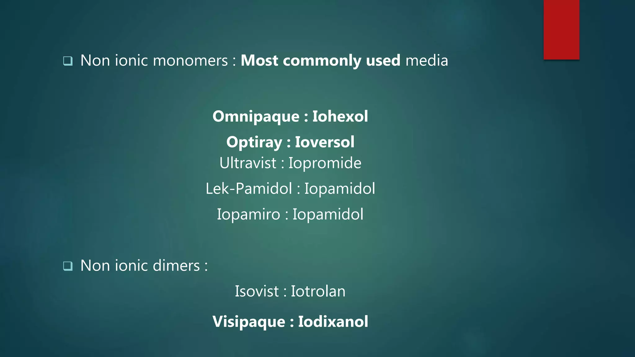 Radiographic contrast media (urology) | PPTX